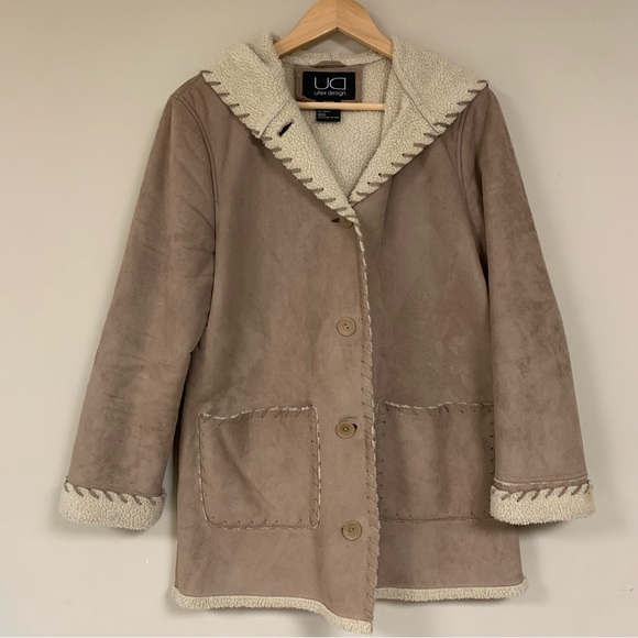 Utex | Jackets & Coats | Bohemian Vegan Suede Faux Shearling Sherpa ...